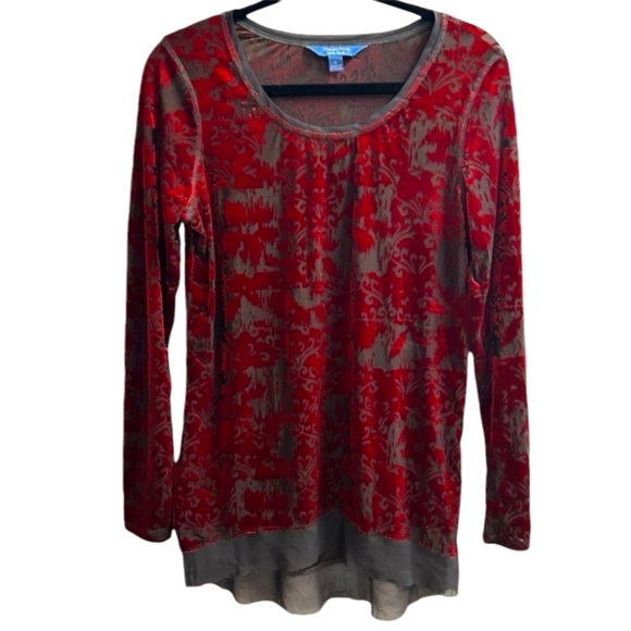Simply Vera Vera Wang | Tops | Simply Vera Vera Wang Red Velvet Sheer ...